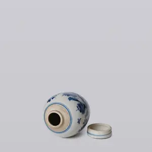 COBALT GUILD Porcelain Mini Bird And Flower Round Jar