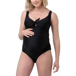 RIPE MATERNITY Tie Front One Piece - Black
