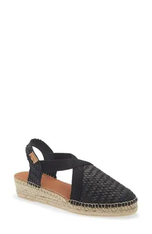 TONI PONS Siracusa Slingback Espadrille Wedge - Negre
