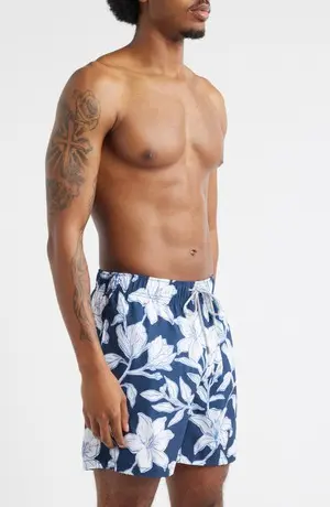 VINTAGE SUMMER Floral Stretch Volley Swim Trunks