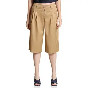 Avec Les Filles Pleat Front Shorts - Honey Tan