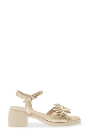 WONDERS Flower Ankle Strap Slide Sandal - Max Platino