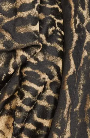 Saint Laurent Leopard Print Silk & Cashmere Square Scarf