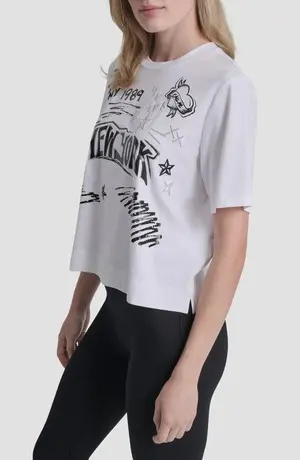 Dkny Embroidered Graphic T-shirt - White