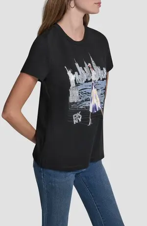 Dkny Crystal Embellished Graphic T-shirt