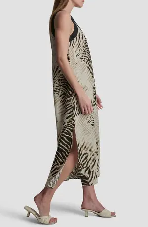 Dkny Printed Linen Midi Dress
