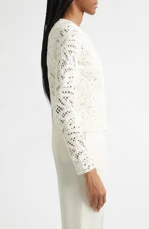 Emporio Armani Open Stitch Cotton Blend Cardigan