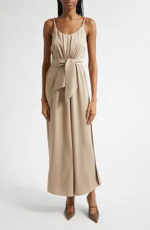Emporio Armani Dune Crepe Midi Dress