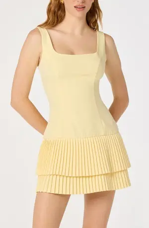 Astr The Label Jadah Tiered Pleated Mini Dress