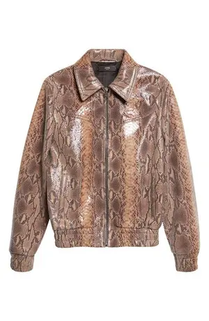 Amiri Snake Embossed Leather Western Jacket