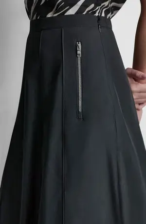 Dkny Taffeta Seamed A-line Midi Skirt
