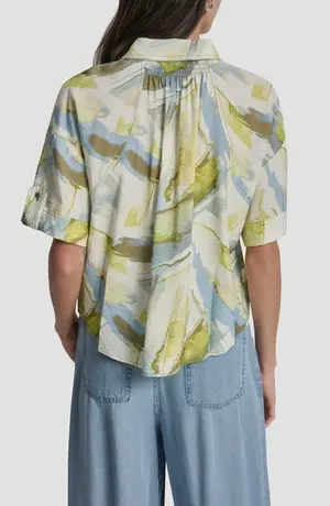 Dkny Printed Roll Tab Shirt