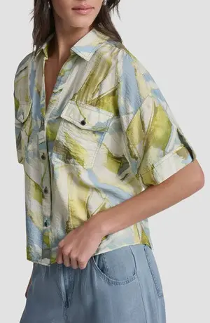 Dkny Printed Roll Tab Shirt