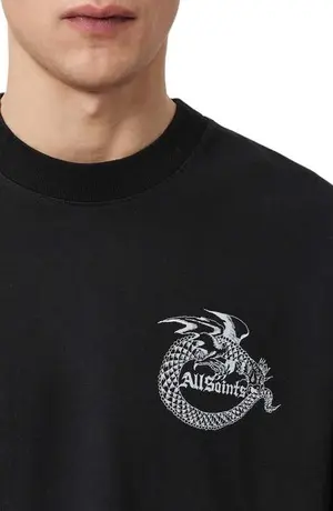 ALLSAINTS Terra Cotton Graphic T-shirt - Jet Black
