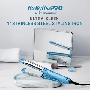 BABYLISSPRO Nano Titanium 1" Ultra-sleek Stainless Steel Styling Iron