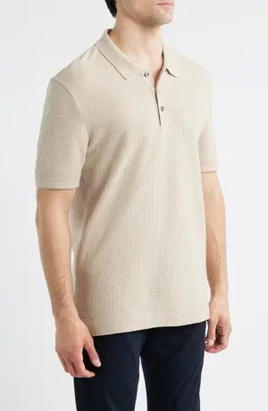 BOSS Perry Geo Textured Cotton Polo