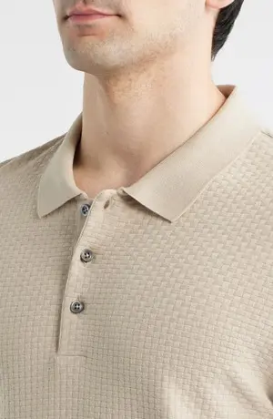 BOSS Perry Geo Textured Cotton Polo