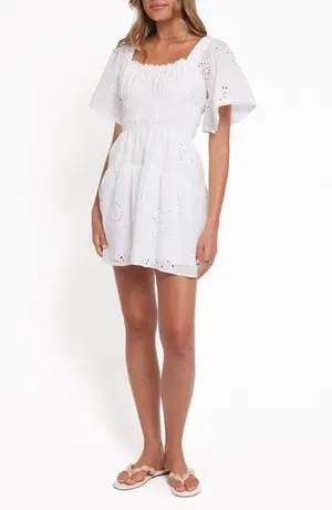 PETAL & PUP Tierney Eyelet Cotton Minidress