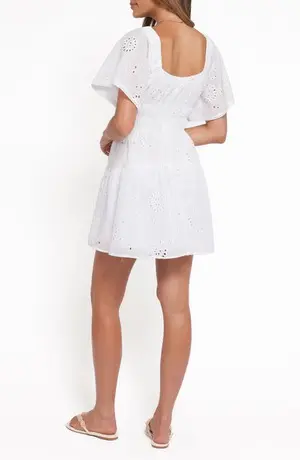 PETAL & PUP Tierney Eyelet Cotton Minidress