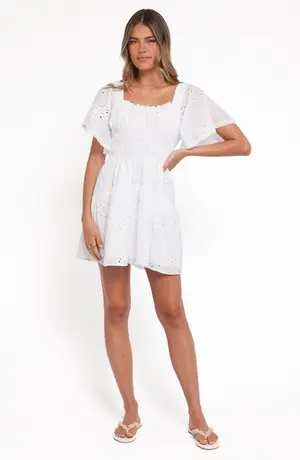 PETAL & PUP Tierney Eyelet Cotton Minidress