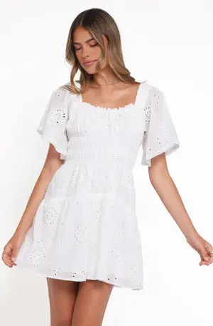 PETAL & PUP Tierney Eyelet Cotton Minidress