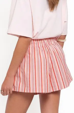 PETAL & PUP Cotton Striped Drawstring Shorts