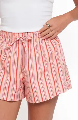 PETAL & PUP Cotton Striped Drawstring Shorts