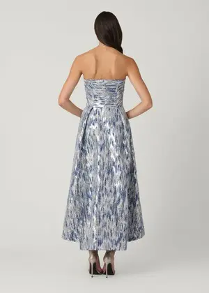 Shoshanna Jacquard Strapless Cocktail Dress