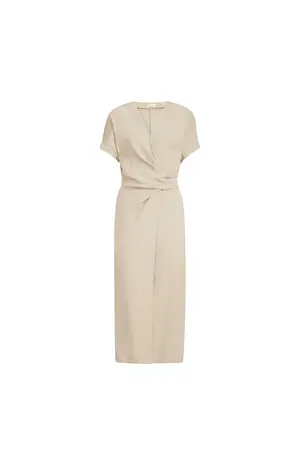 Brunello Cucinelli Wrap-effect Dress - Beige