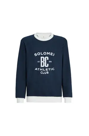 Brunello Cucinelli Cotton French Terry Sweatshirt - Navy Blue