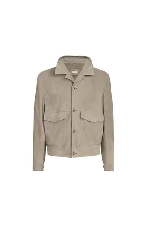 Brunello Cucinelli Suede Jacket - Khaki