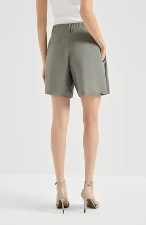Brunello Cucinelli Linen Shorts - Khaki