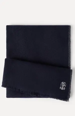 Brunello Cucinelli Cashmere Scarf - Marine Blue