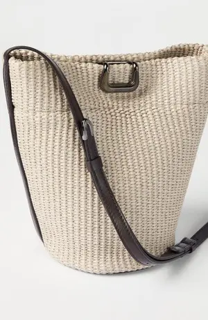 Brunello Cucinelli Sartorial Small Bucket Bag - Beige