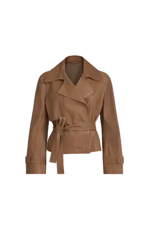 Brunello Cucinelli Nappa Leather Crop Trench Coat