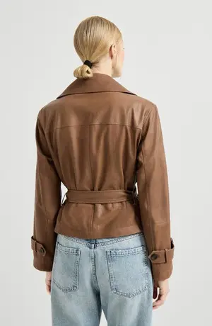 Brunello Cucinelli Nappa Leather Crop Trench Coat