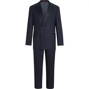 Brunello Cucinelli Tuxedo With One-and-a-half-breasted Jacket - Navy Blue