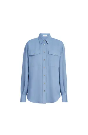 Brunello Cucinelli Fluid Twill Shirt - Azure