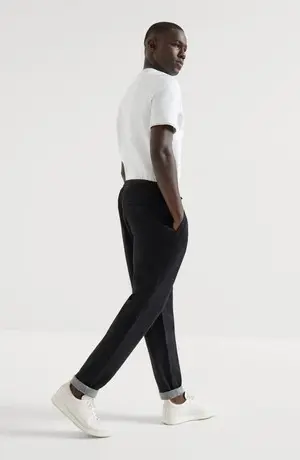 Brunello Cucinelli Double Cloth Trousers - Black