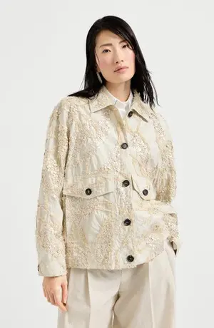 Brunello Cucinelli Embroidered Cotton Poplin Outerwear