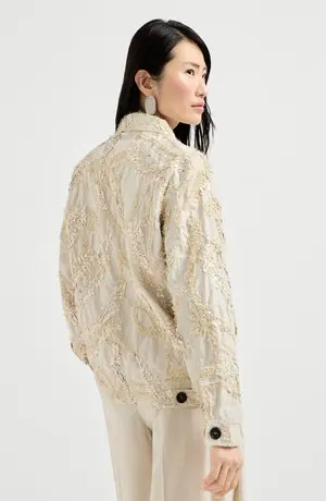 Brunello Cucinelli Embroidered Cotton Poplin Outerwear