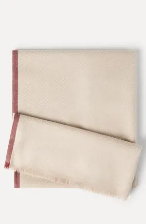 Brunello Cucinelli Wool And Cashmere Scarf - Sand