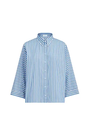 Brunello Cucinelli Striped Poplin Shirt - Azure