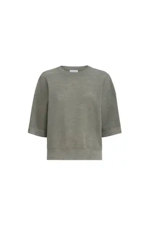 Brunello Cucinelli Sparkling Linen Sweater - Military
