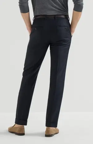Brunello Cucinelli Virgin Wool Tailored Trousers - Black