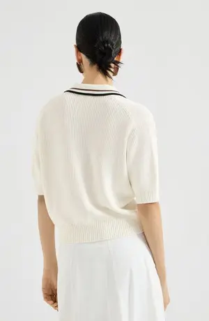 Brunello Cucinelli Rib Knit Polo