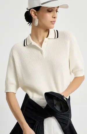 Brunello Cucinelli Rib Knit Polo