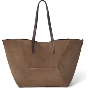 Brunello Cucinelli Large Suede Bc Duo Bag - Bark