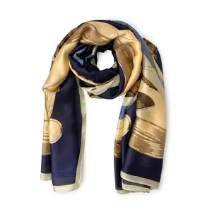 YOUZEY The Dancer Faux Silk Scarf - Blue