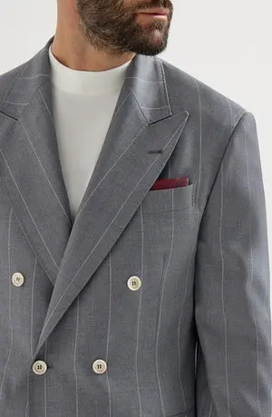 Brunello Cucinelli Virgin Wool Blazer - Medium Grey